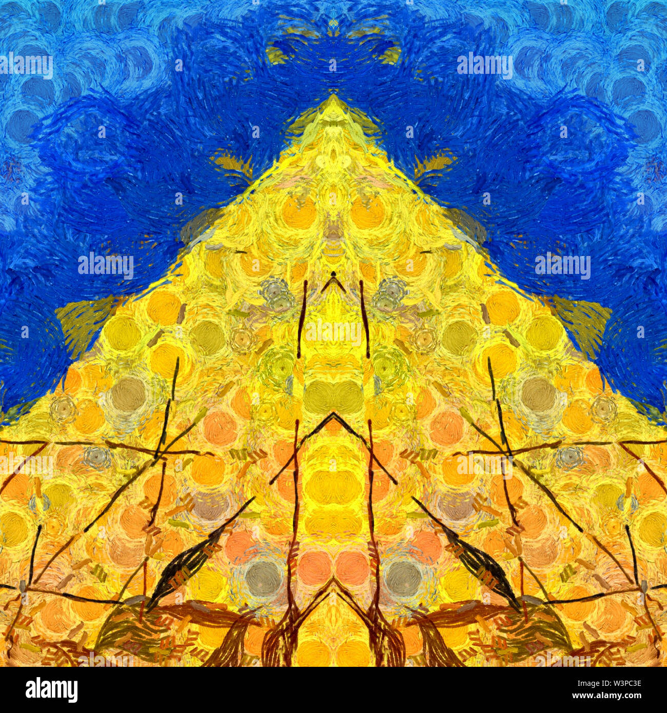 Abstract gold background. Fractal luxury art. Graphic painting golden ...