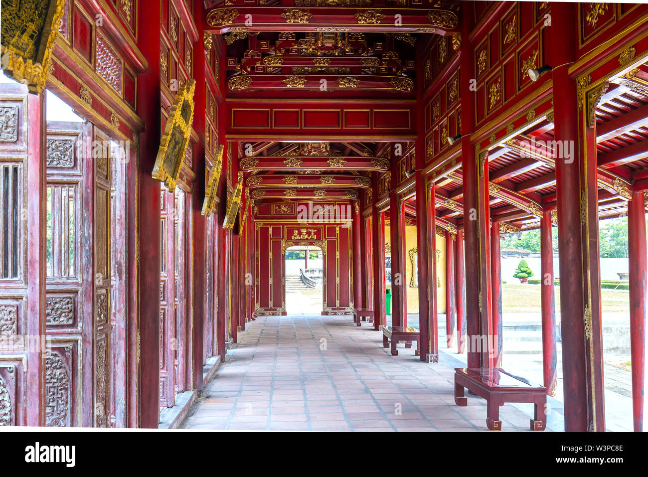 Amazing wooden hallway in the imperial Forbidden Citadel. The place ...