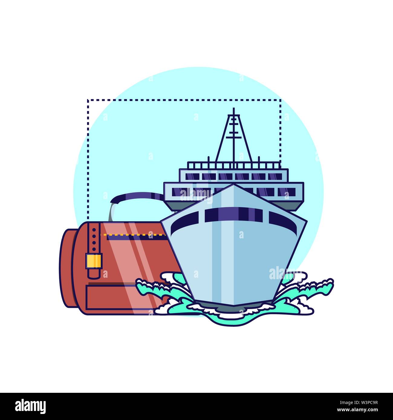 ship cruise boat with suitcase vector illustration design Stock Vector ...