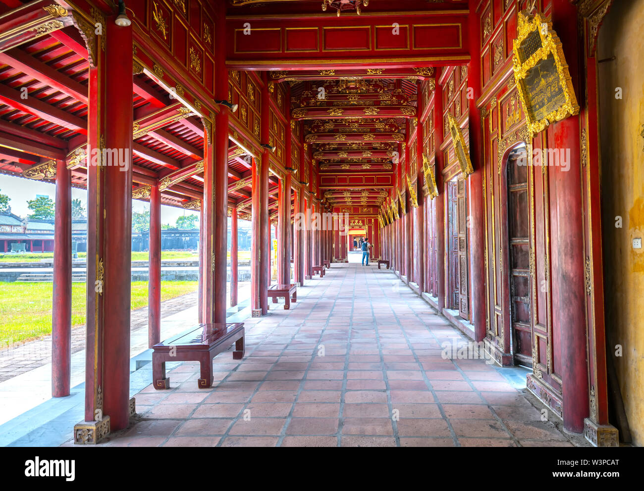 Amazing wooden hallway in the imperial Forbidden Citadel. The place ...