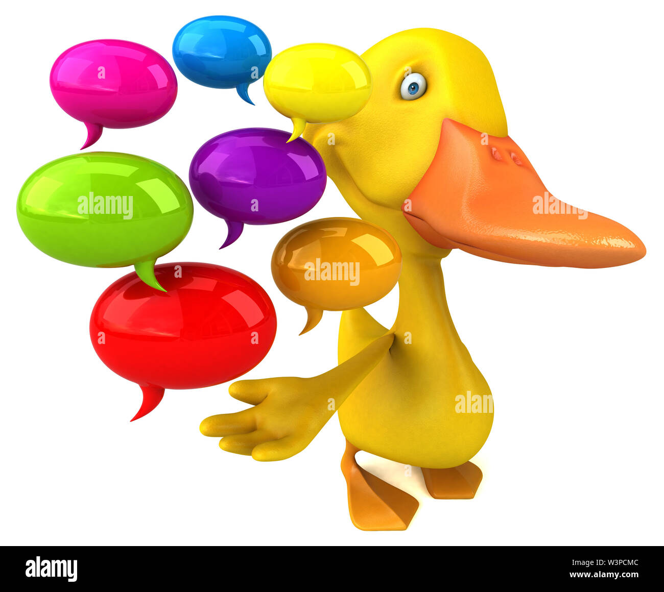 Fun duck - 3D Illustration Stock Photo - Alamy