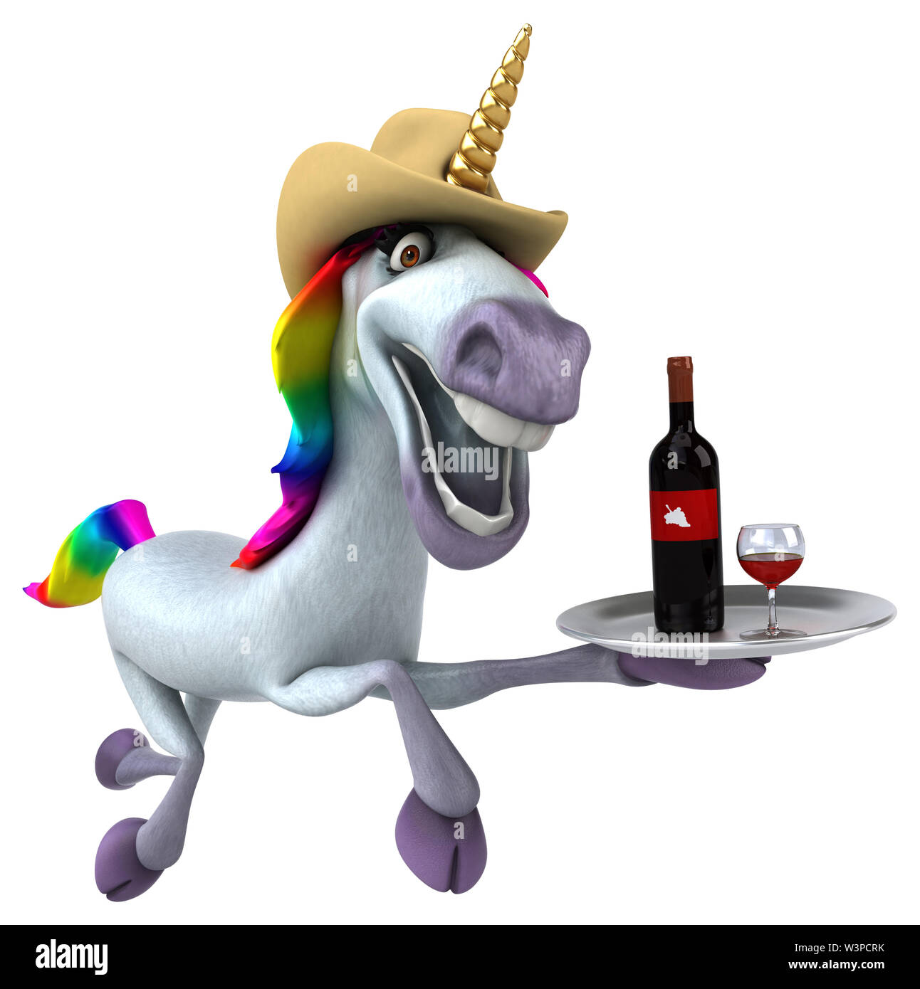 Fun unicorn - 3D Illustration Stock Photo - Alamy