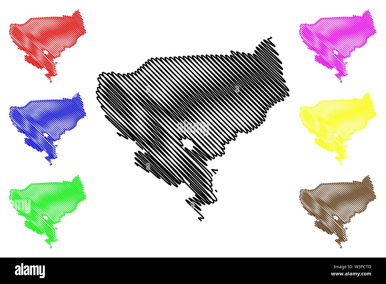 Tillaberi Region (Regions of Niger, Republic of the Niger) map vector ...