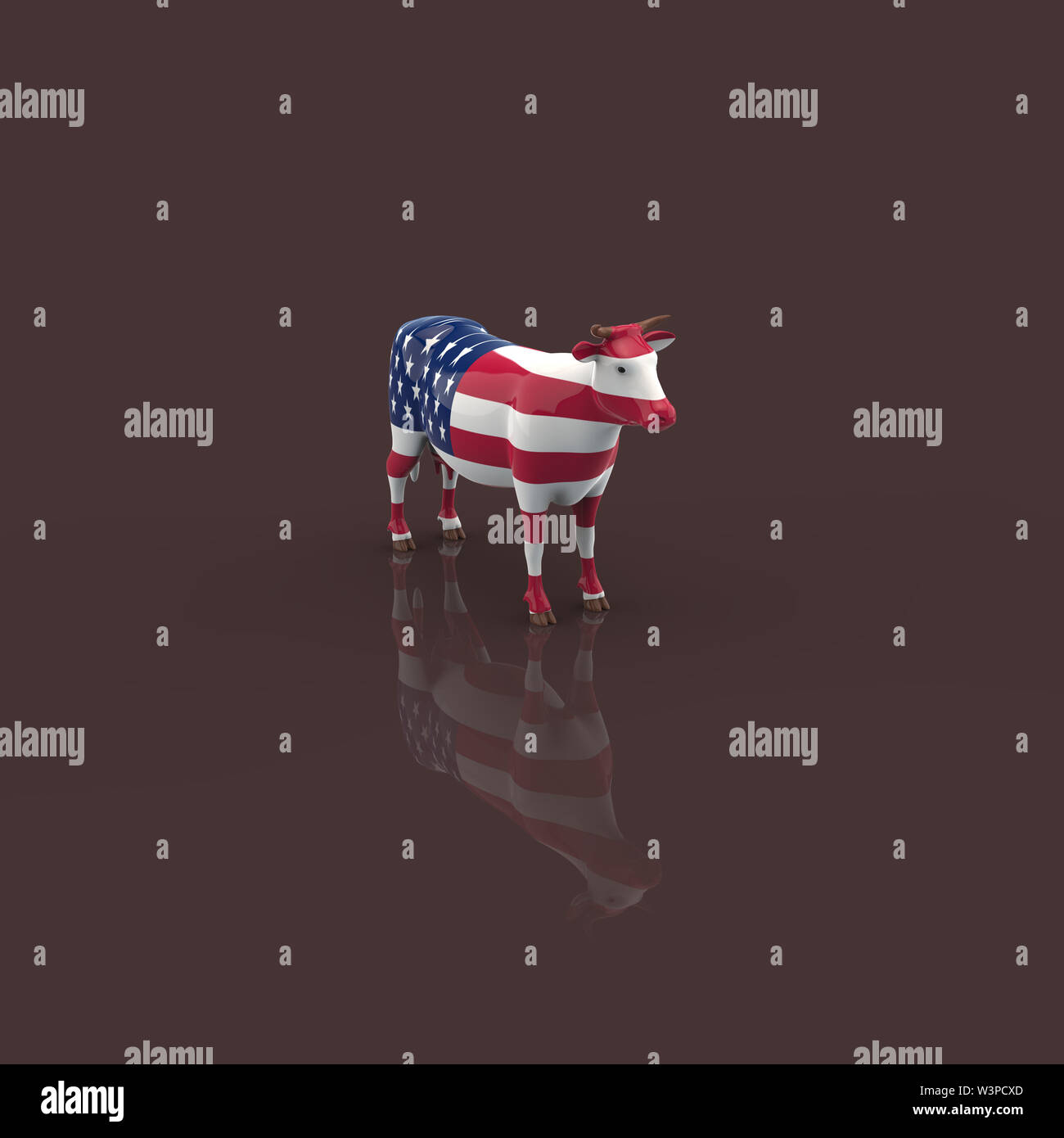 Cow concept - 3D Illustration Stock Photo - Alamy