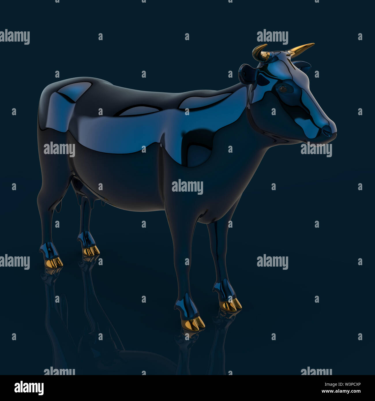 Cow concept - 3D Illustration Stock Photo - Alamy