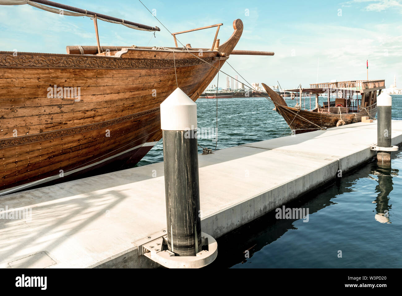 Traditional Arab Ships for maritime tourist walks in the port of Deira ...