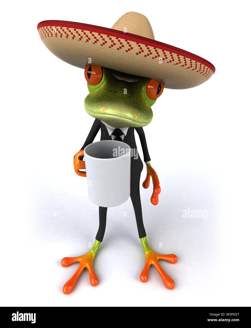 Fun frog - 3D Illustration Stock Photo - Alamy