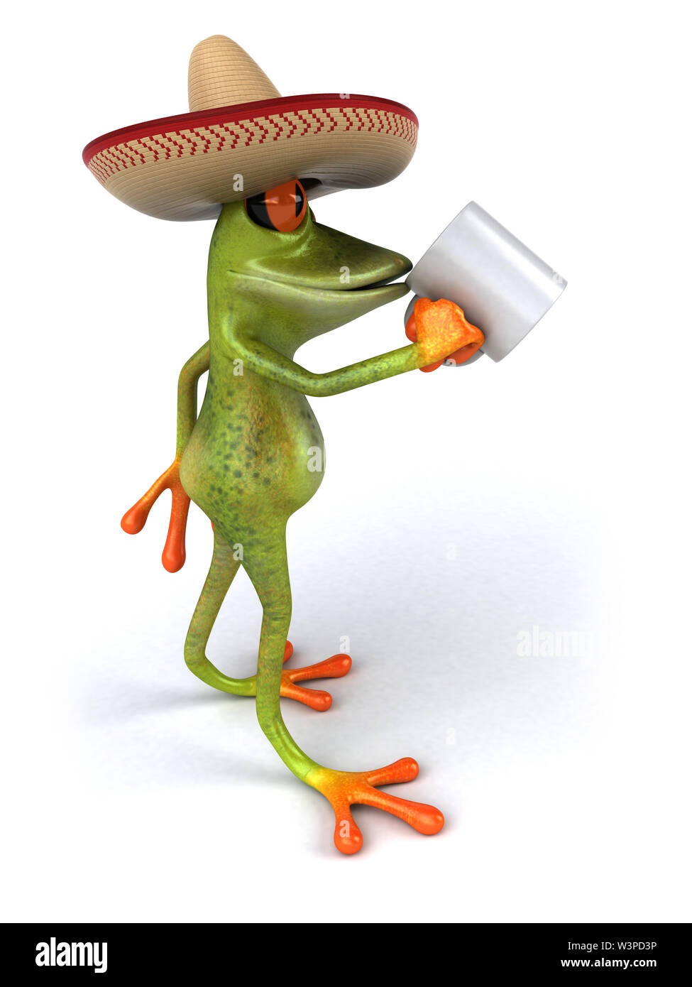 Fun frog - 3D Illustration Stock Photo - Alamy