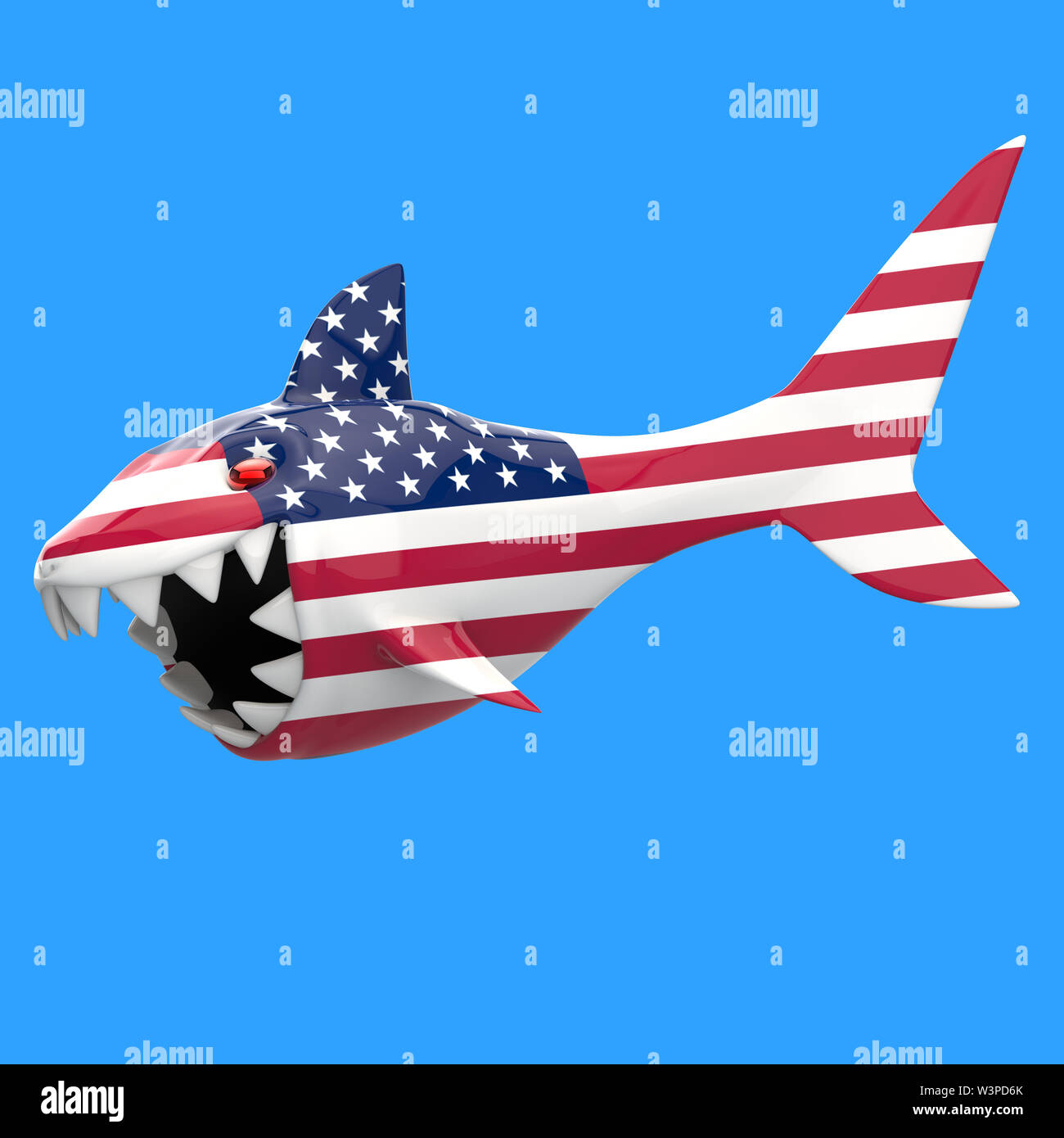 Shark concept - 3D Illustration Stock Photo - Alamy