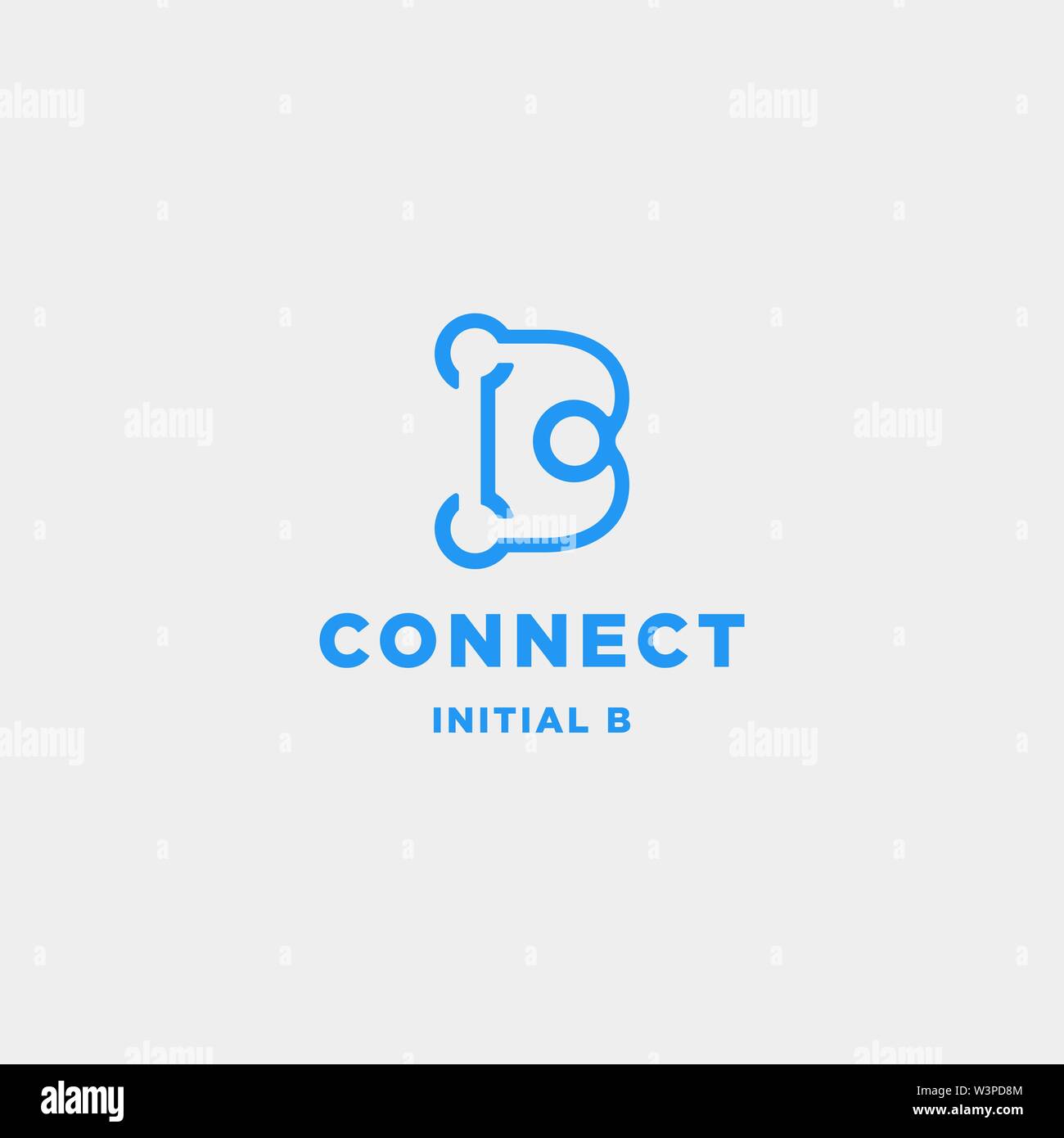 initial b connection logo design technology symbol icon alphabet Stock ...