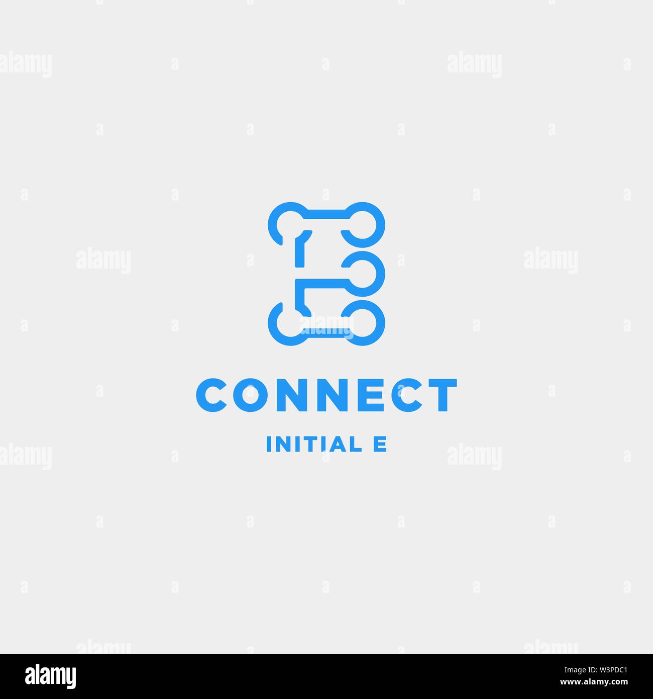 initial e connection logo design technology symbol icon alphabet Stock ...