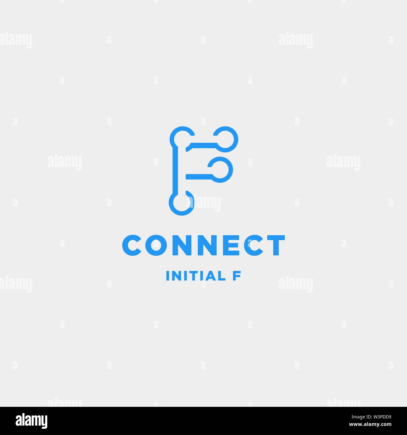 initial f connection logo design technology symbol icon alphabet Stock ...