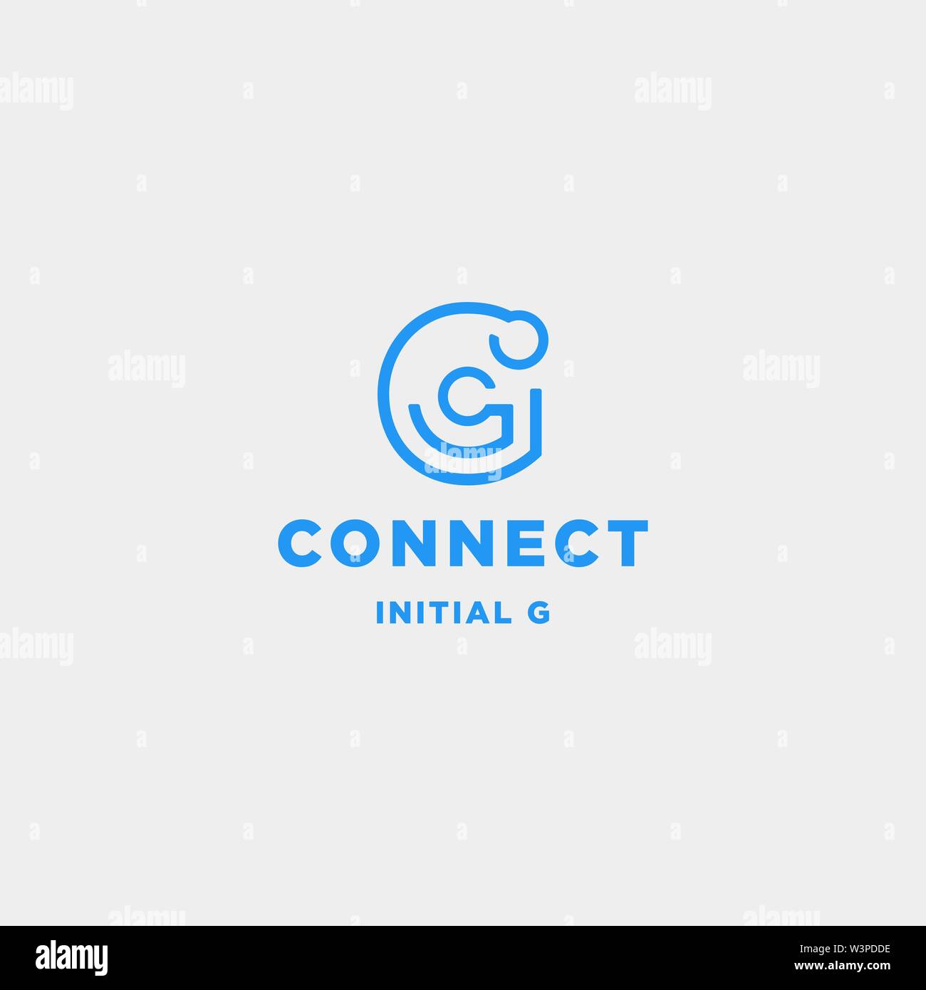 initial g connection logo design technology symbol icon alphabet Stock ...