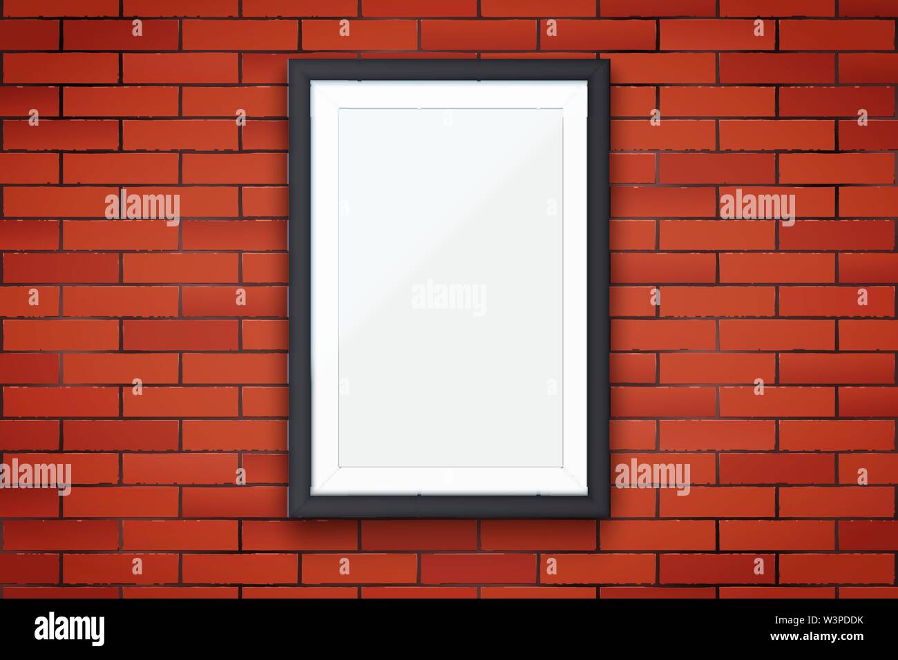 Red brick wall with picture frames Stock Vector Image & Art - Alamy