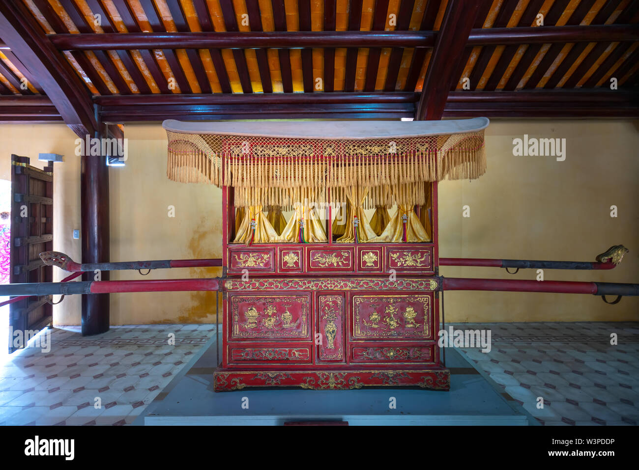 Old rickshaw or old palanquin vehicles as a means of moving during the ...