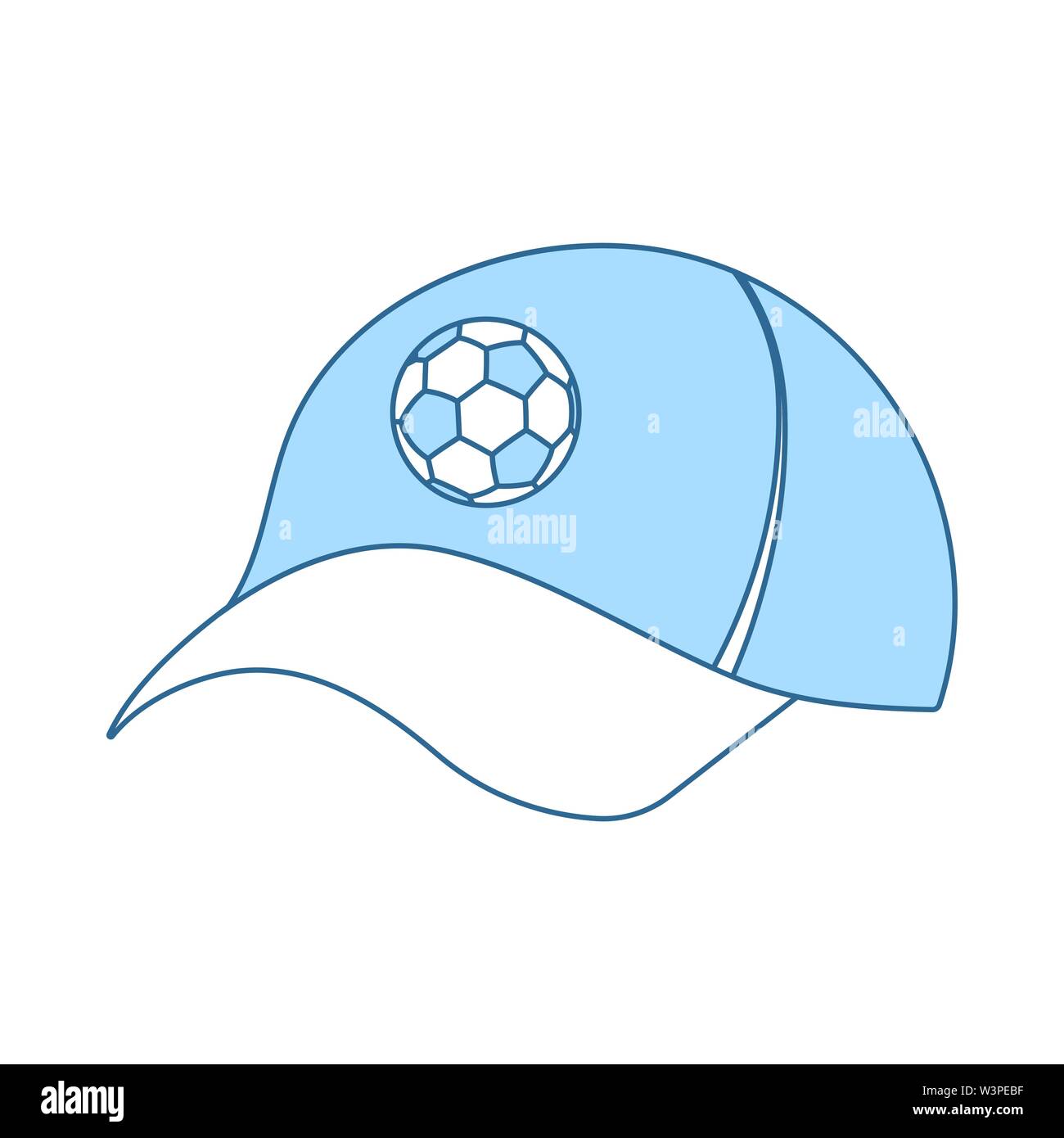 Football Fans Cap Icon. Thin Line With Blue Fill Design. Vector ...