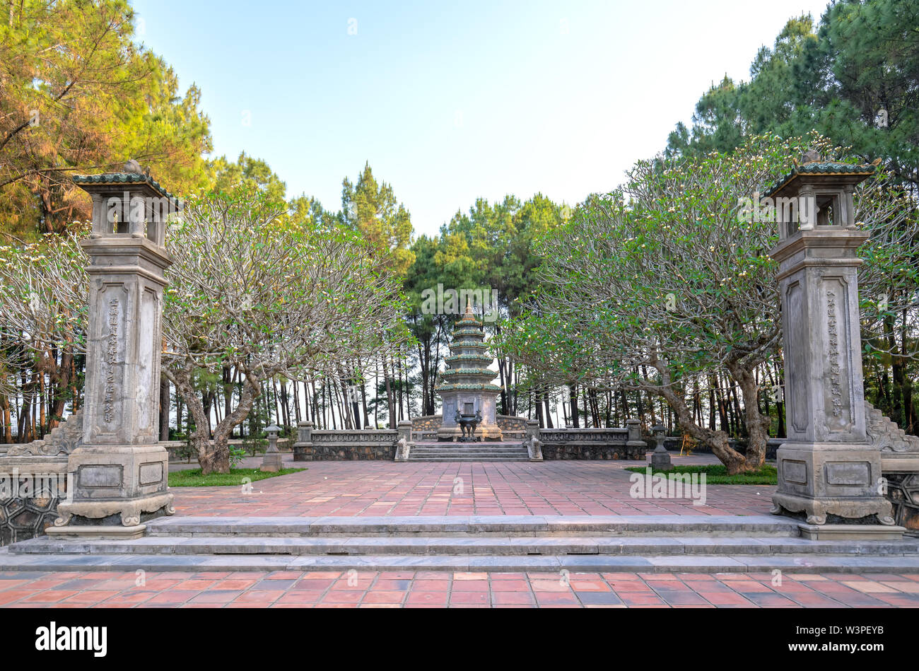 Thien Mu Pagoda in Hue City, Vietnam. This is the ancient temples from ...