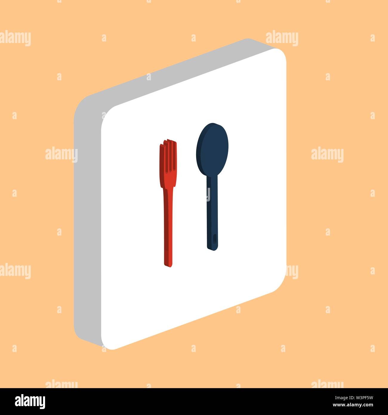 Spoon and Fork Simple vector icon. Illustration symbol design template ...