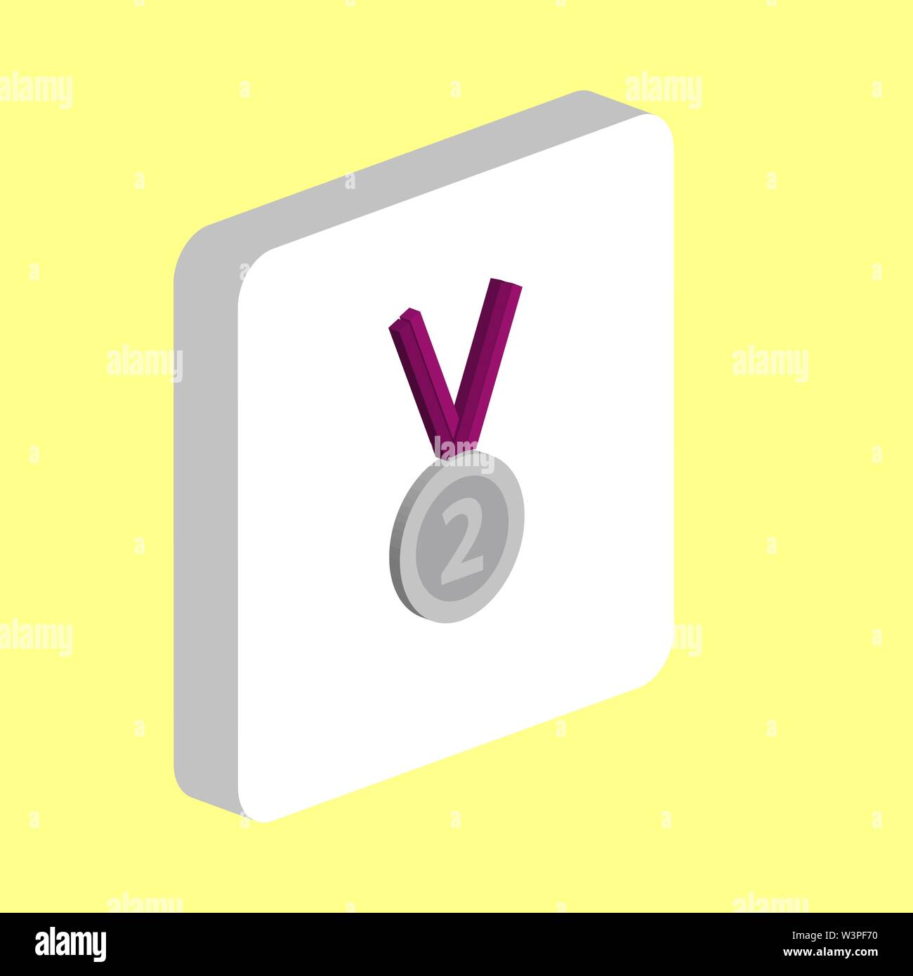 Silver Medal Simple vector icon. Illustration symbol design template ...