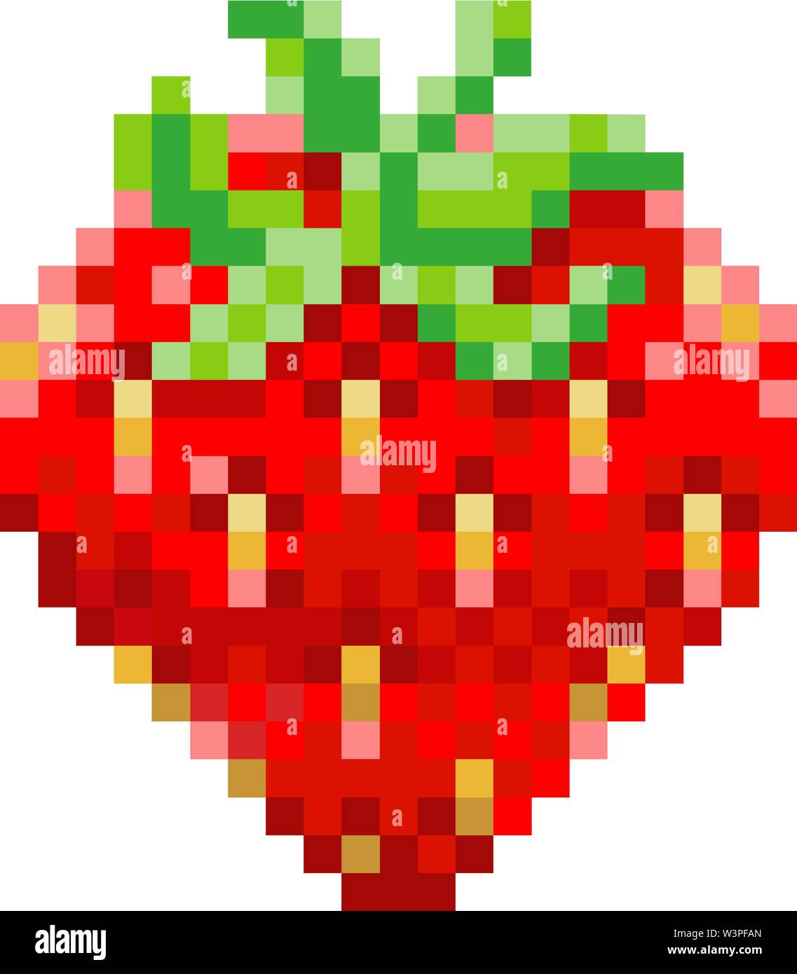 Strawberry Pixel Art 8 Bit Video Game Fruit Icon Stock Vector Image ...