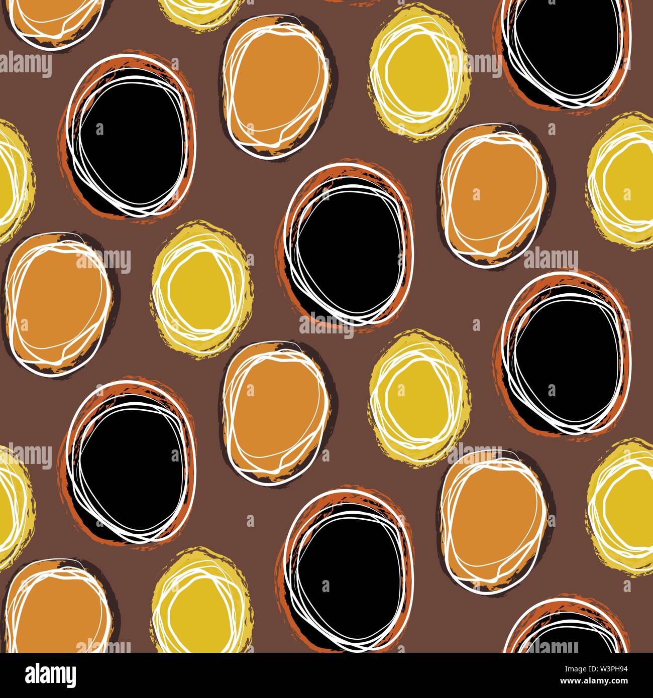 Seamless repeating background of colored circles and spirals Stock ...