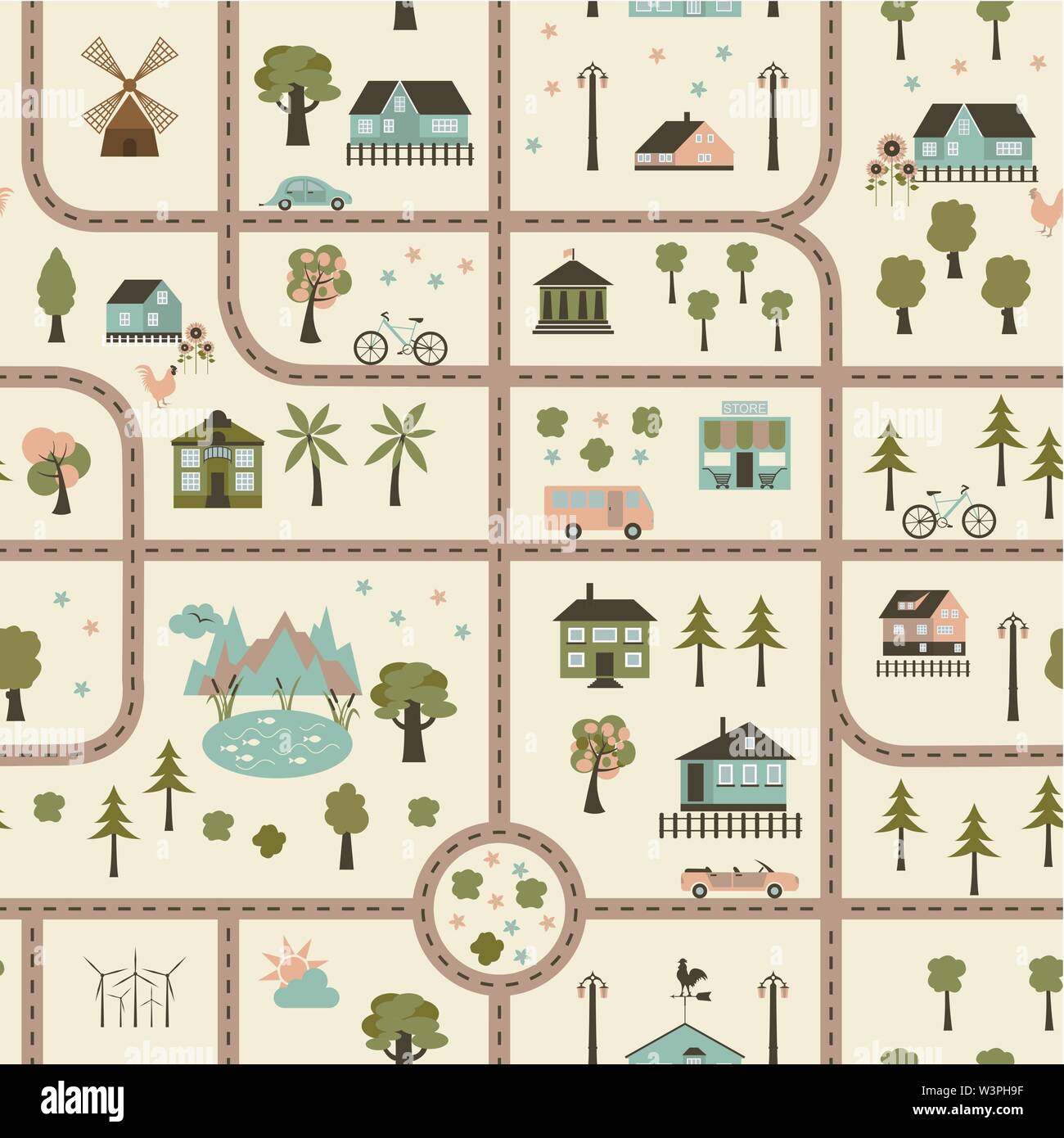 City map seamless pattern. Vector illustration Stock Vector Image & Art ...