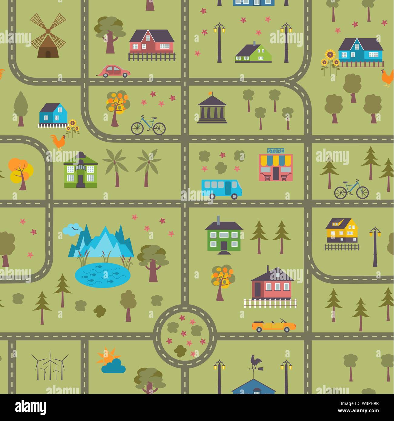 City map seamless pattern. Vector illustration Stock Vector Image & Art ...