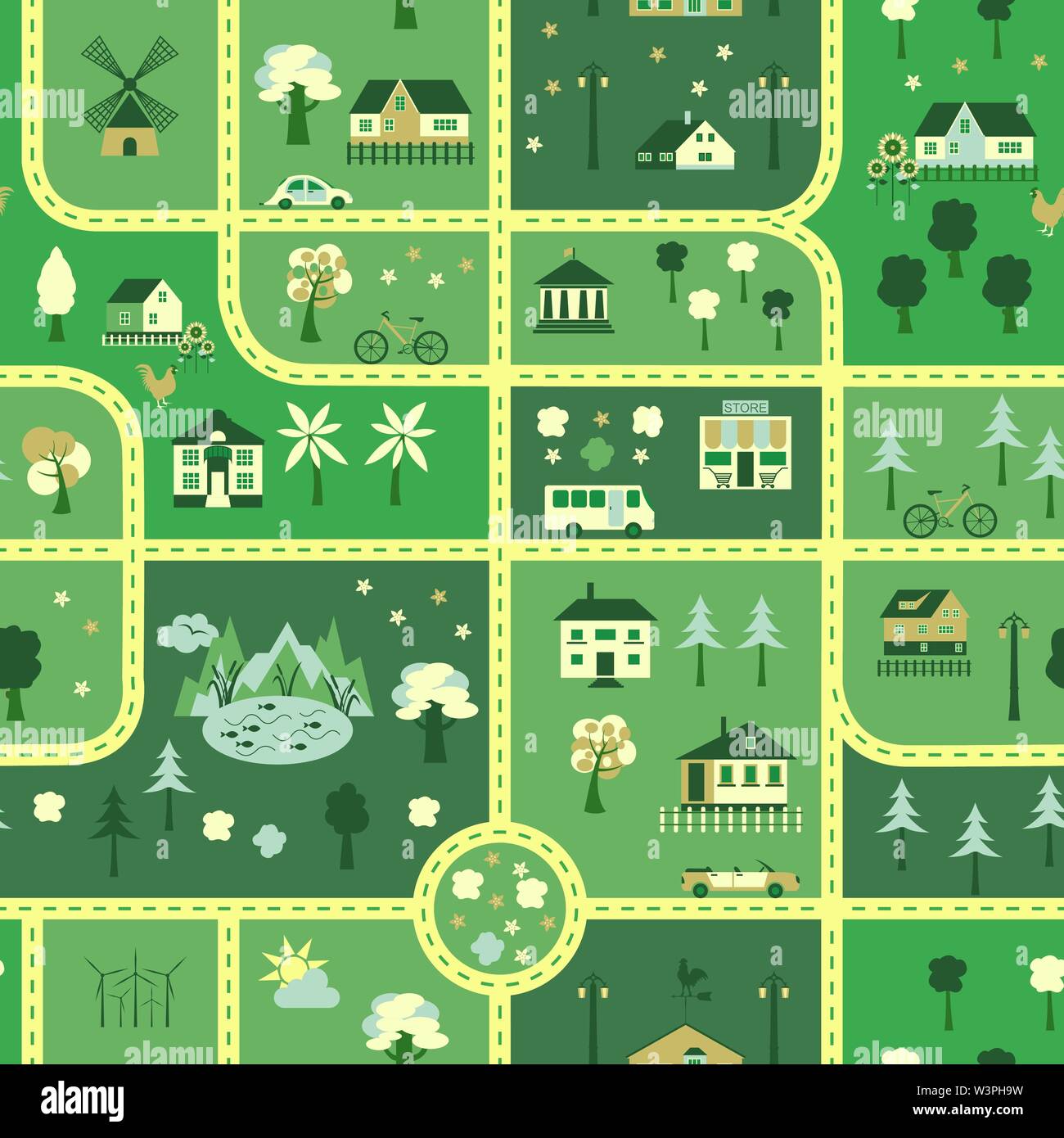 City map seamless pattern. Vector illustration Stock Vector Image & Art ...