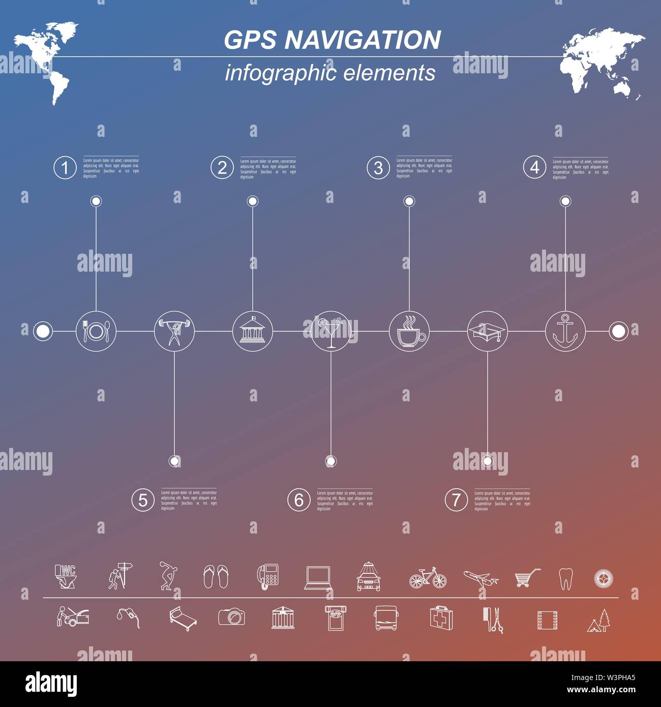 Global Positioning System, navigation. Infographic template. Vector ...