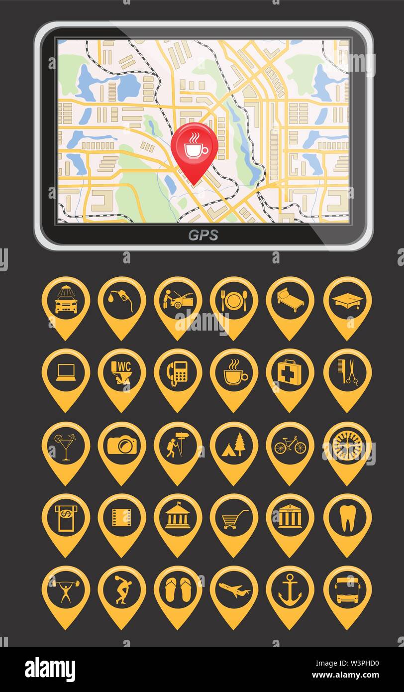 Global Positioning System, navigation. Infographic template. Vector ...