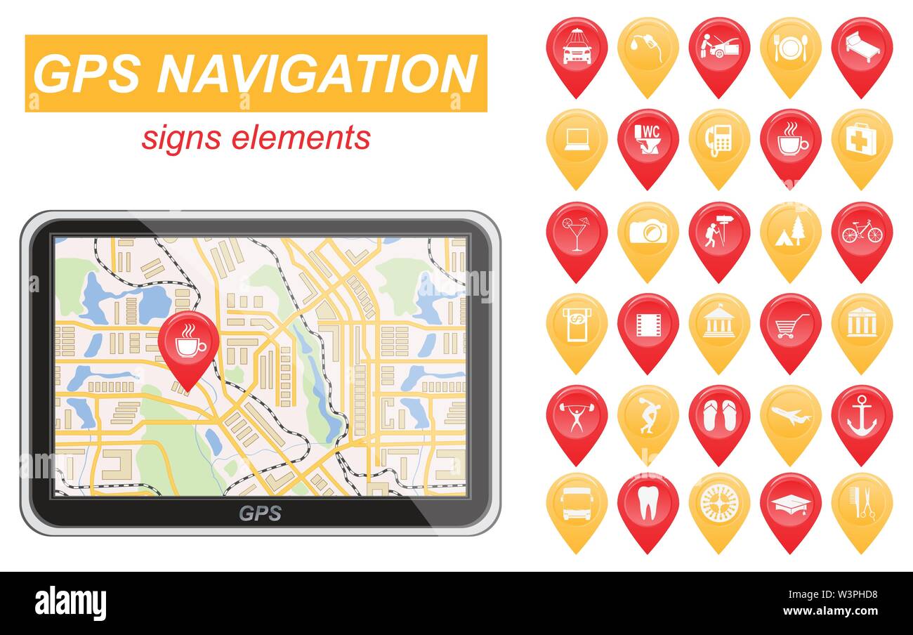 Global Positioning System, navigation. Infographic template. Vector ...
