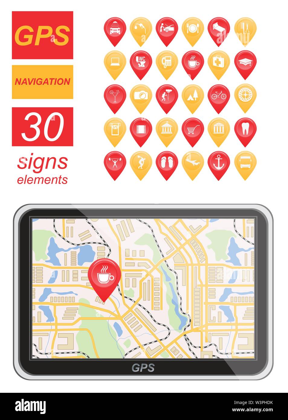Global Positioning System, navigation. Infographic template. Vector ...