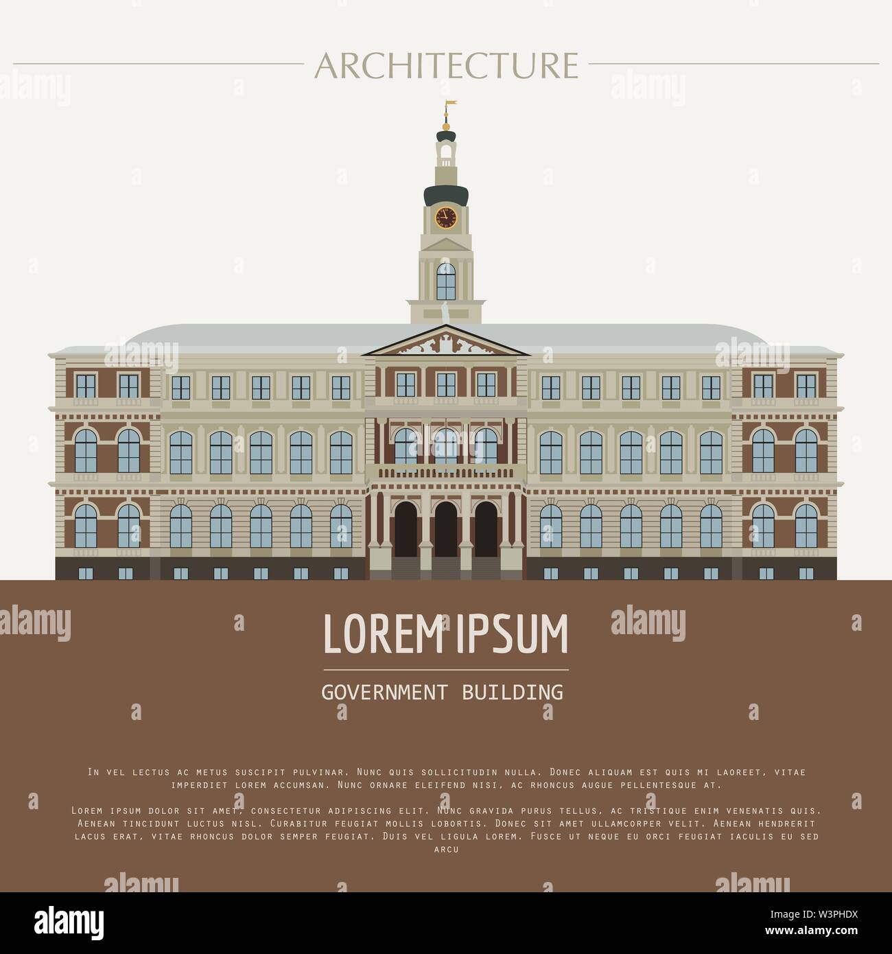 Cityscape graphic template. Modern city architecture. Vector ...