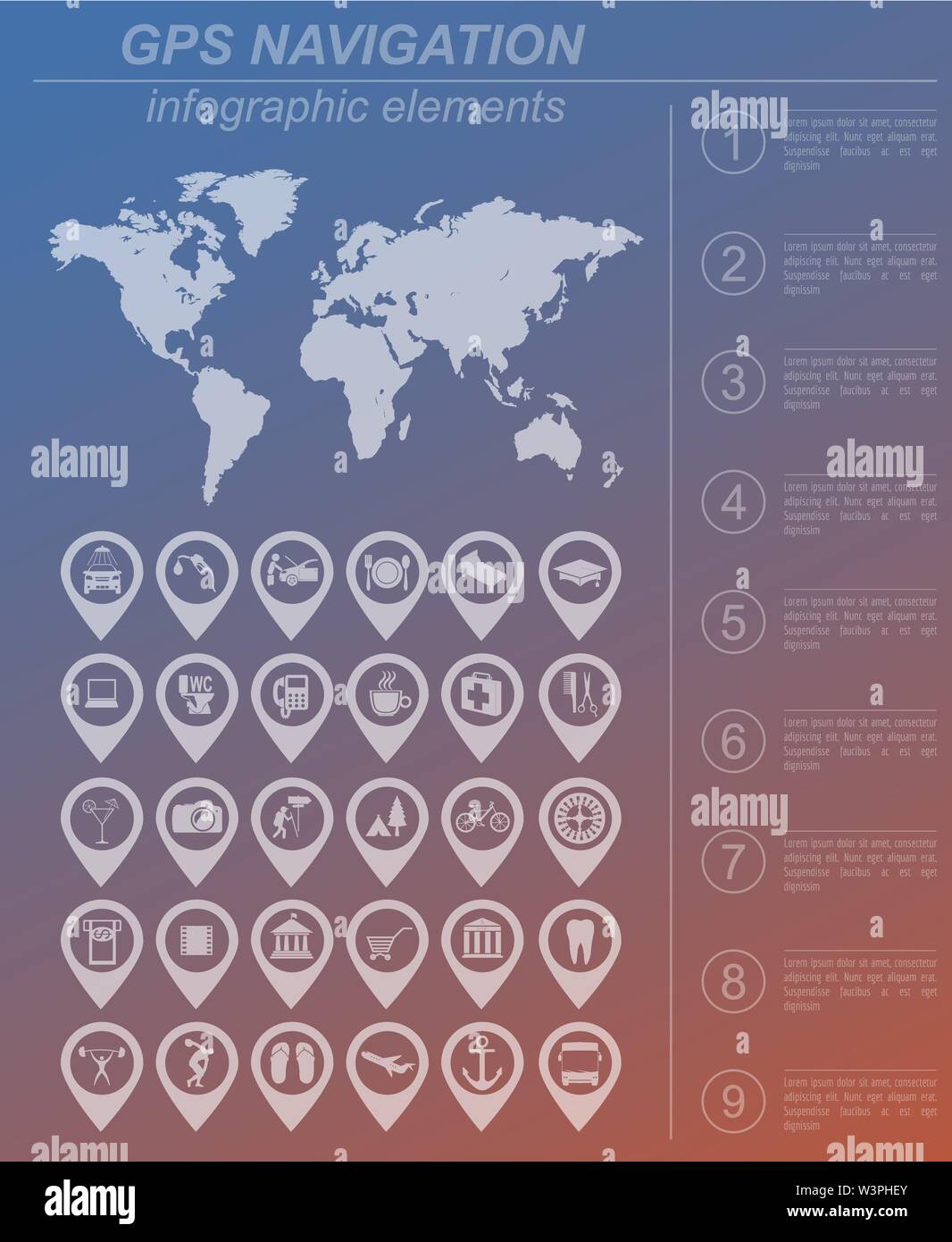 Global Positioning System, navigation. Infographic template. Vector illustration Stock Vector ...