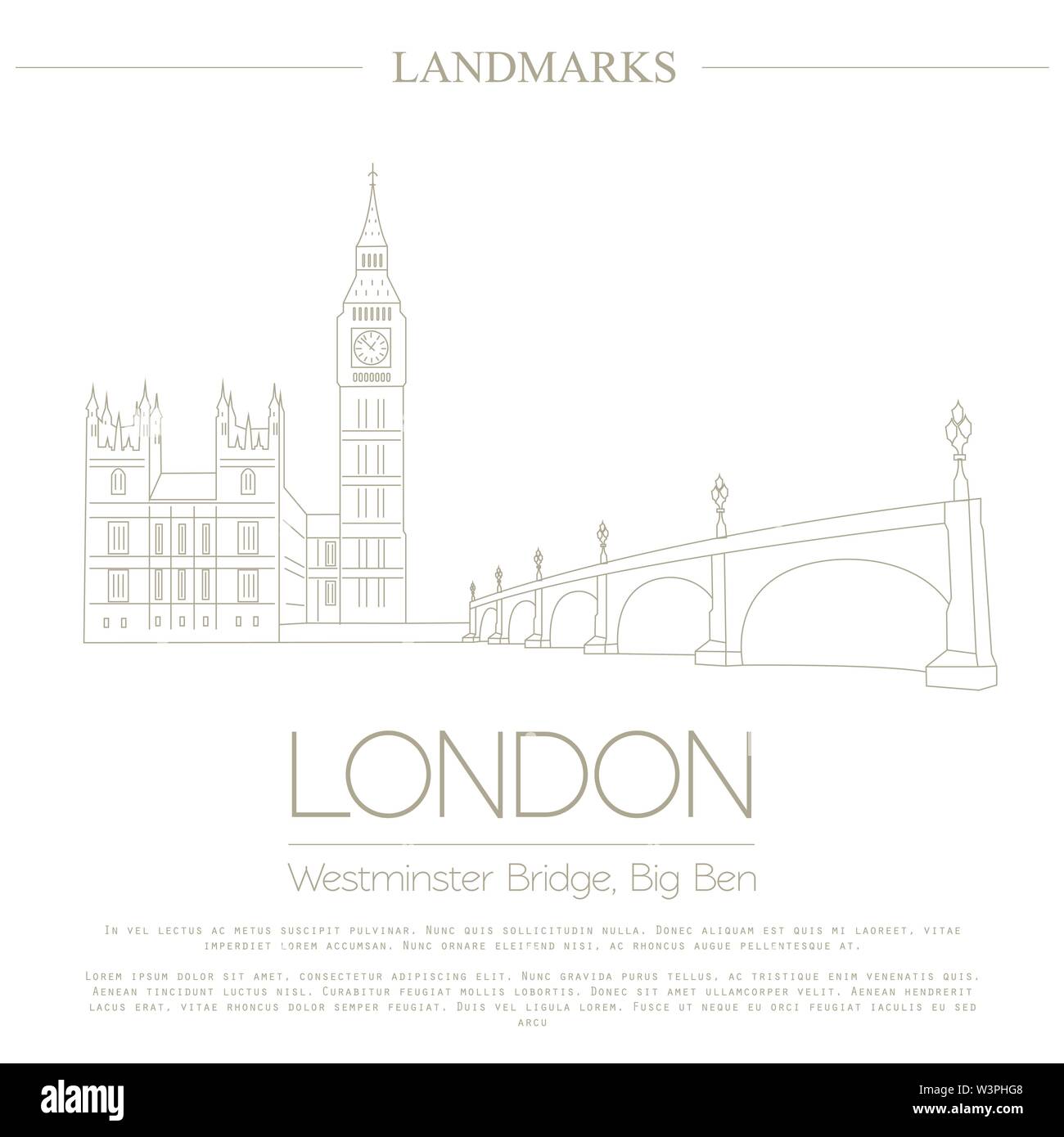 World landmarks. London. United Kingdom.Westminster Abbey, the Bridge ...
