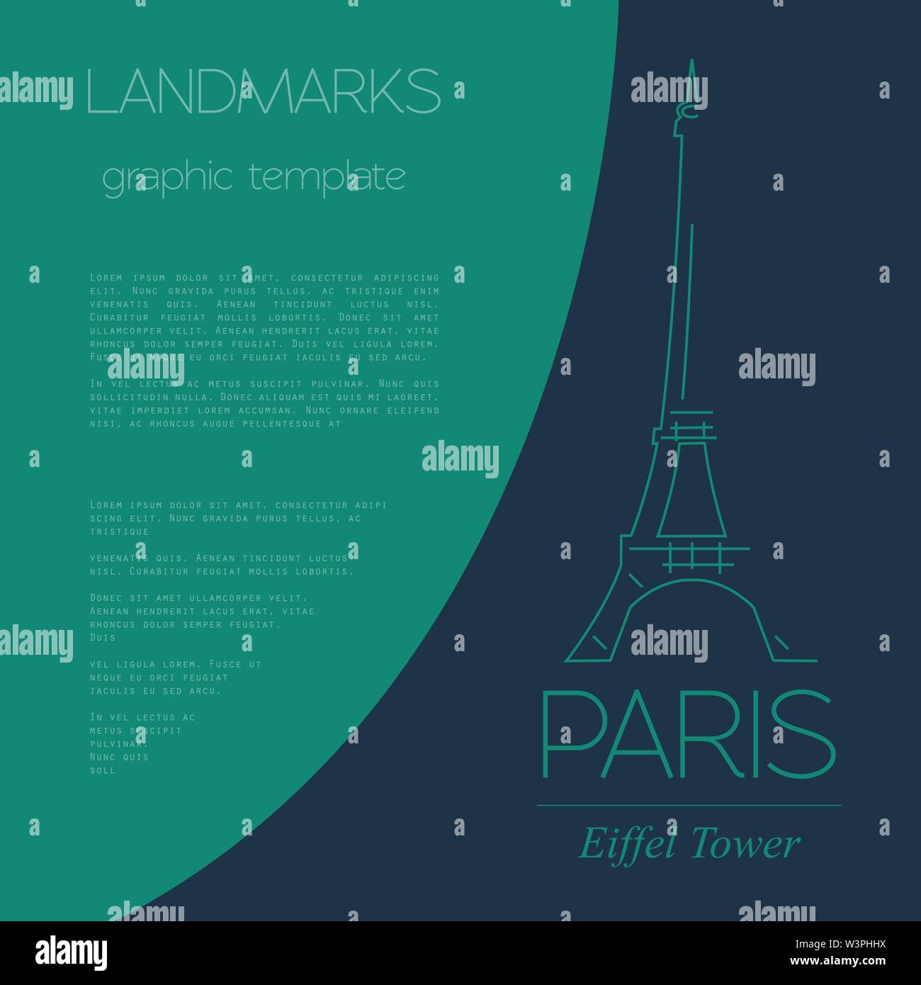 World landmarks. Paris. France. Eiffel tower. Graphic template. Logos ...