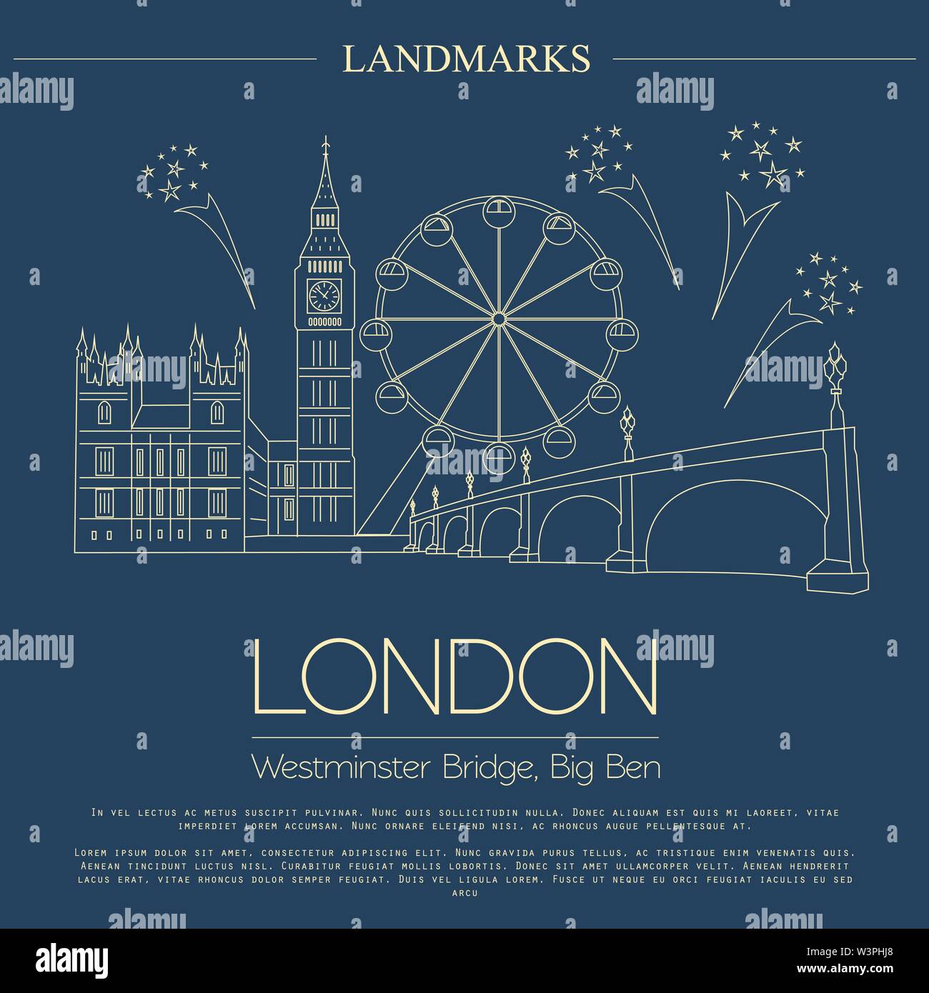 World landmarks. London. United Kingdom.Westminster Abbey, the Bridge ...