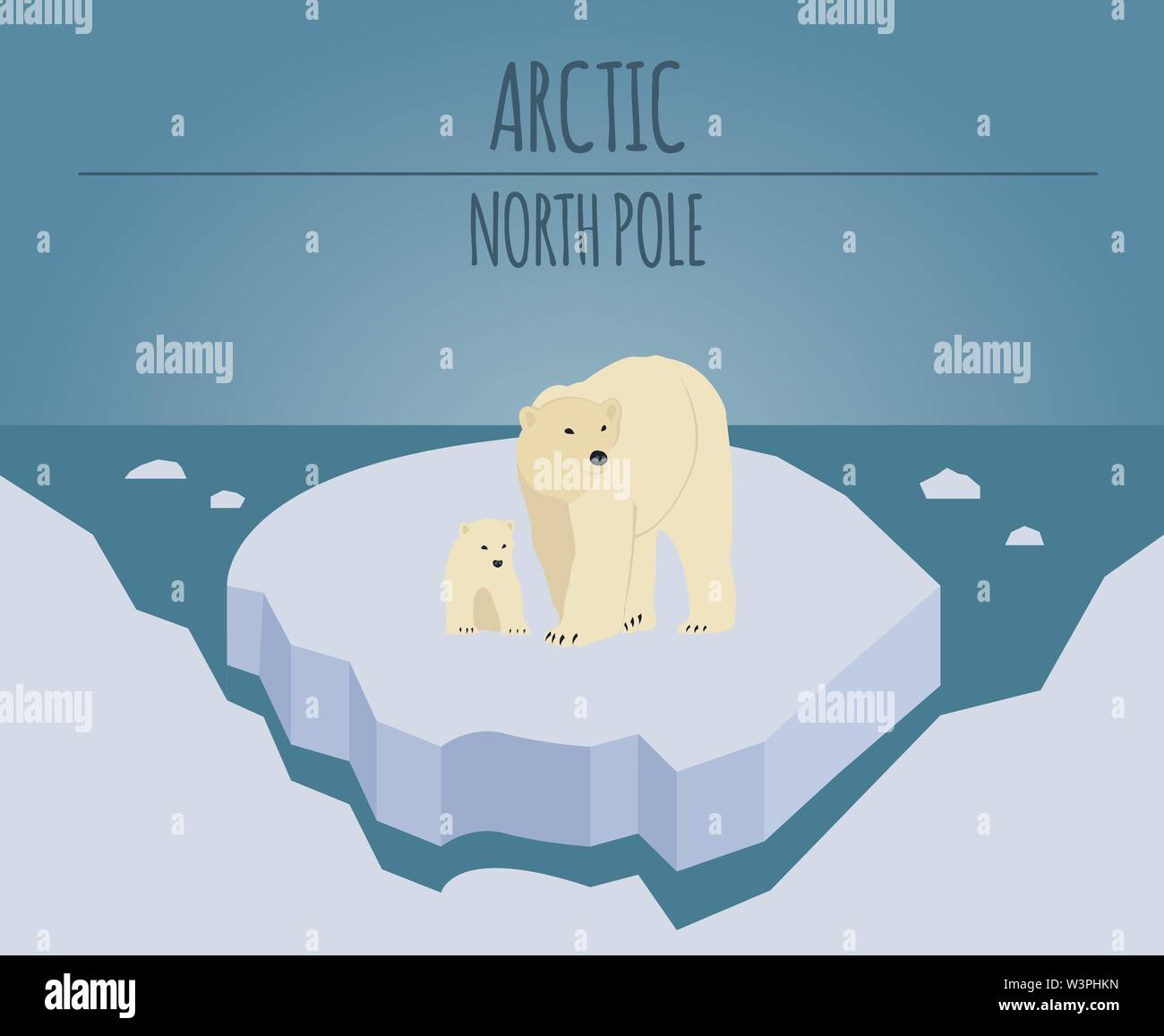 Arctic (North Pole) graphic template. Vector illustration Stock Vector ...