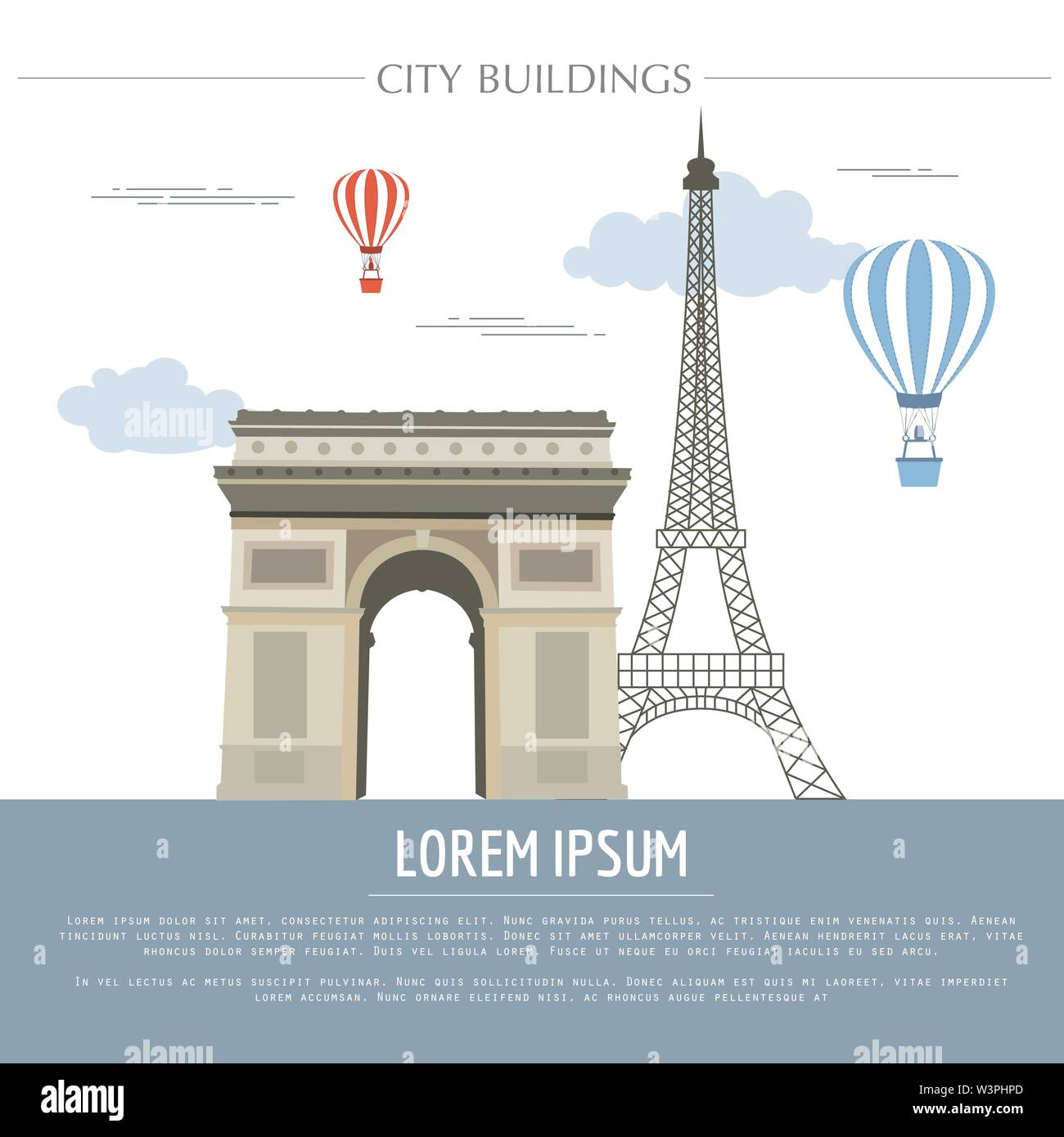 City buildings graphic template. France. Paris. Vector illustration ...