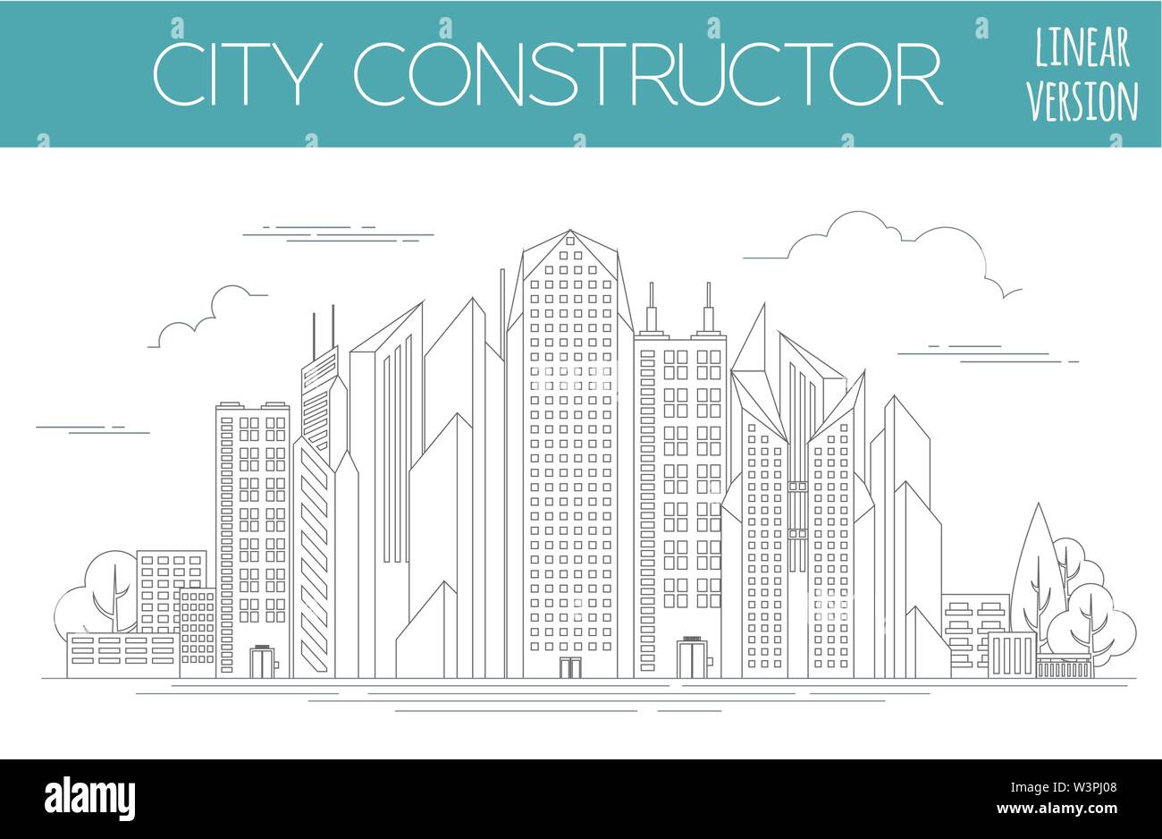Great city map creator. Outline version. House constructor. House, cafe ...
