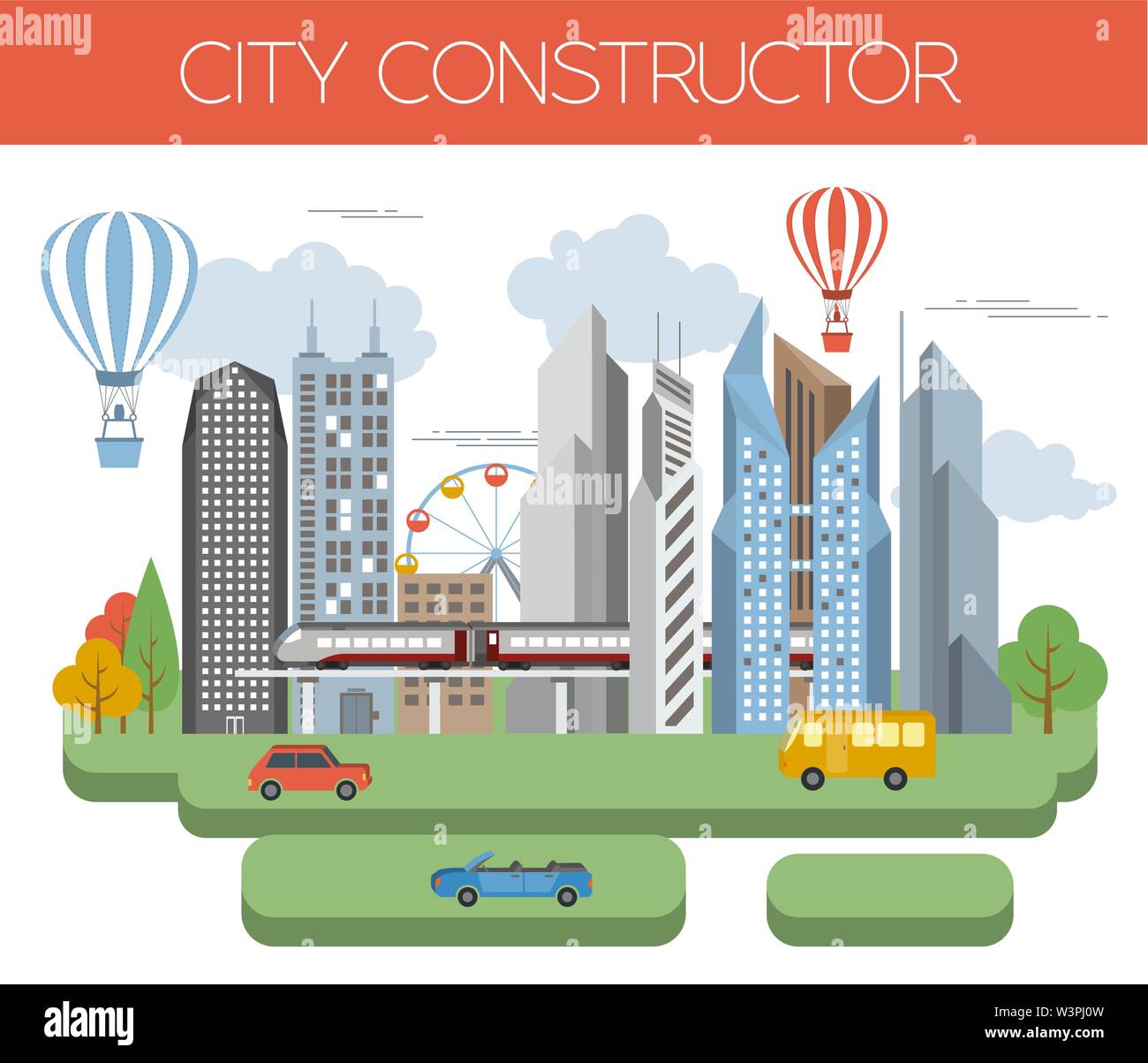 Great city map creator. Colour version. House constructor. House, cafe ...