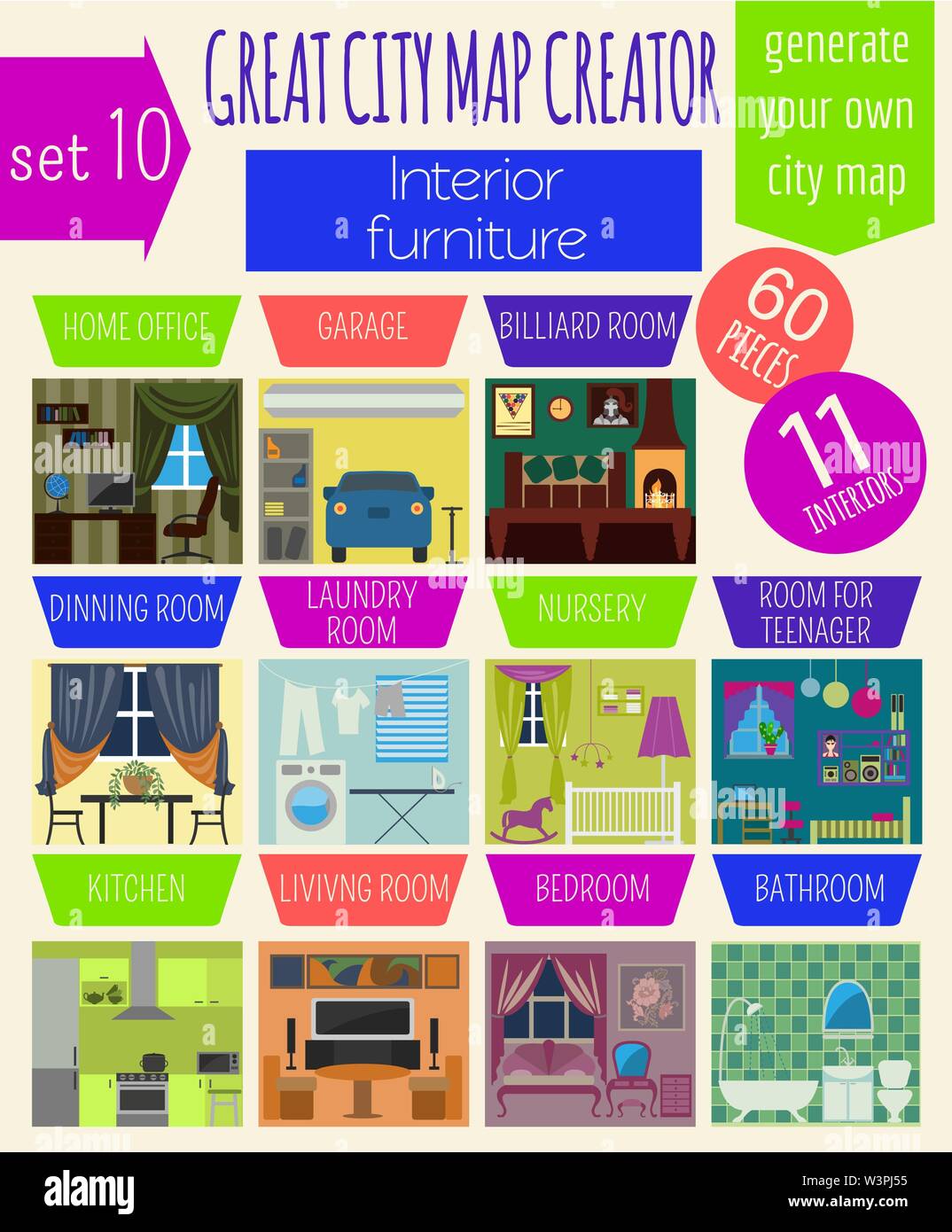 Great city map creator. House constructor.Interiors, furniture. Make ...