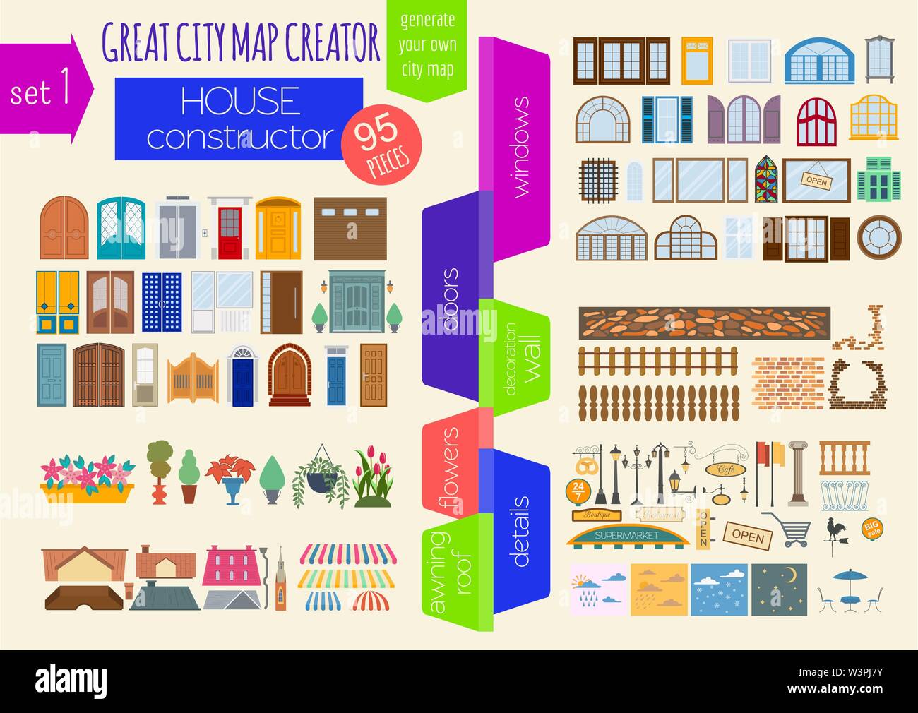 Great city map creator. House constructor. House, cafe, restaurant ...