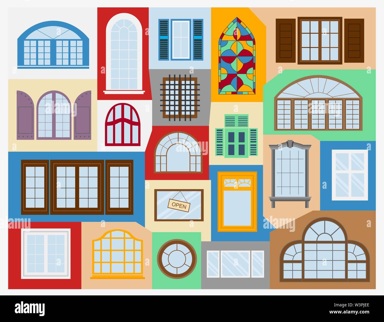 Big set City generator. House constructor. Windows. Make your perfect ...