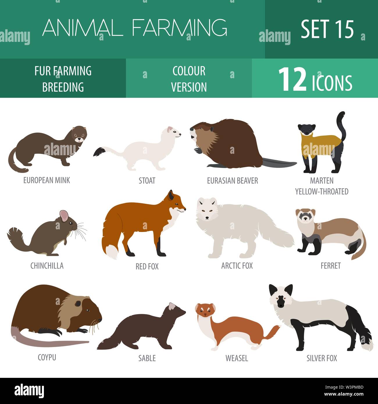 Fur farming. Flat design. Vector illustration Stock Vector Image & Art ...