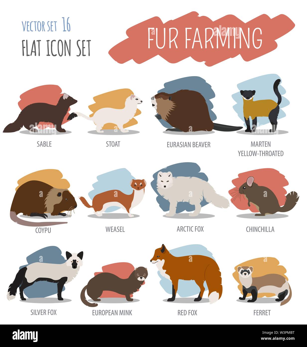 Fur farming. Flat design. Vector illustration Stock Vector Image & Art ...