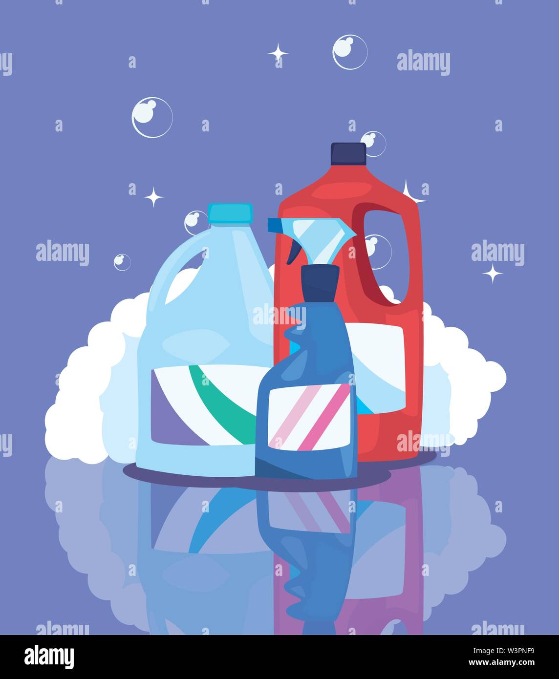 disinfectant detergent spray cleaning products and supplies vector ...