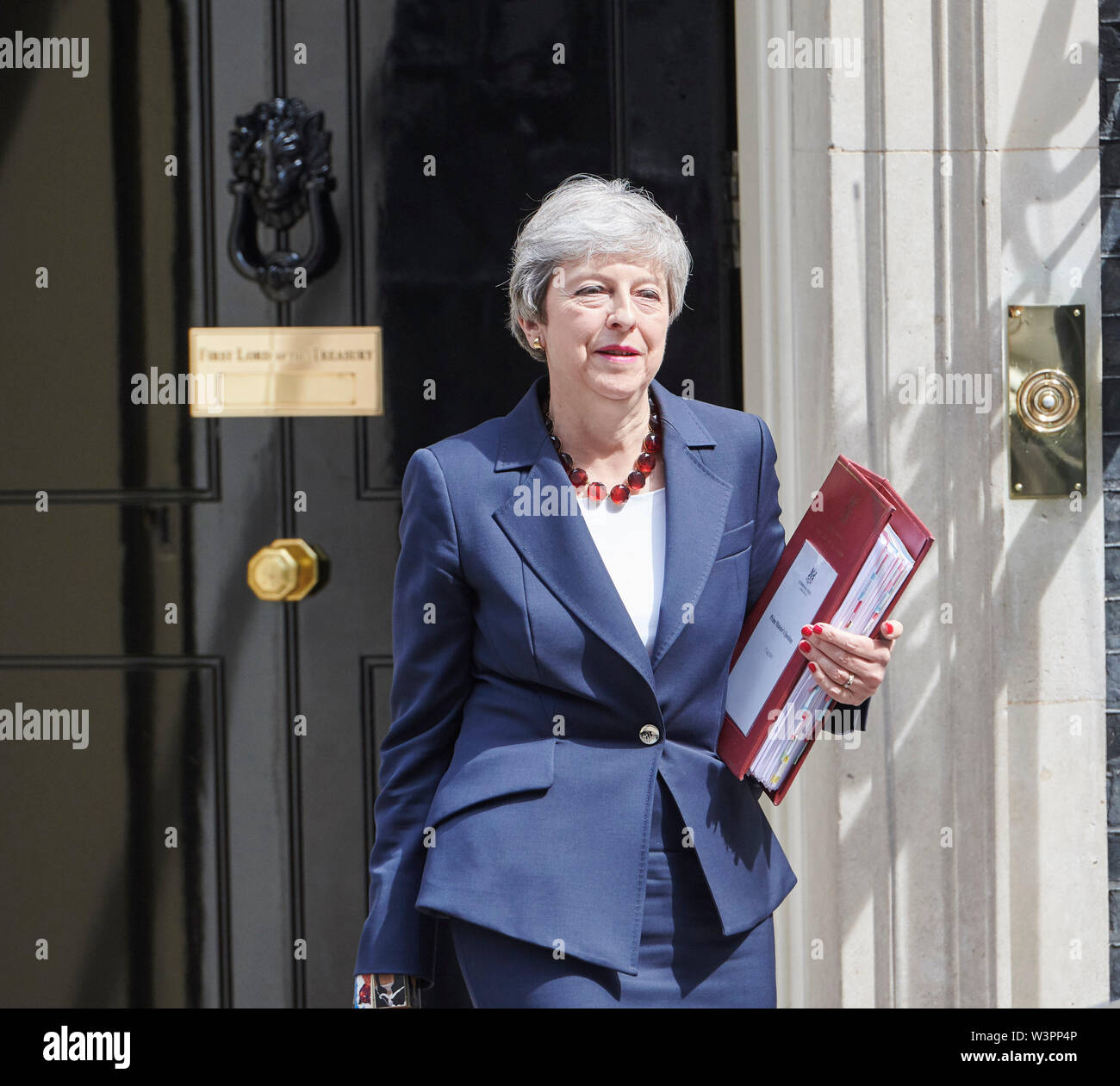 London, UK. 17th July 2019. Theresa May, Prime Minister, leaves to ...