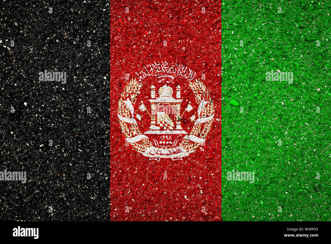 National flag of Afghanistan on a stone background.The concept of ...