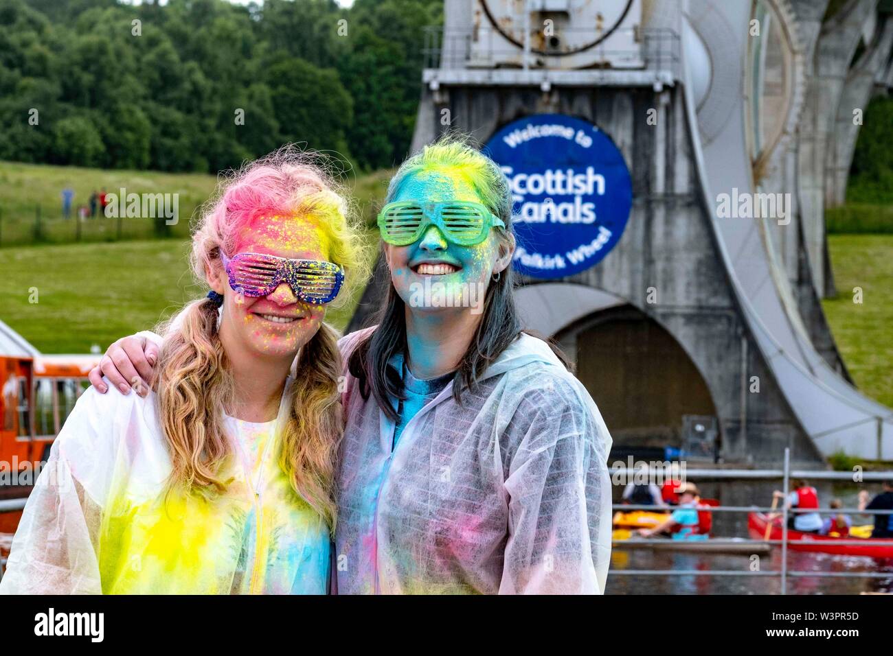 Paint battle with corn flour paint Stock Photo - Alamy